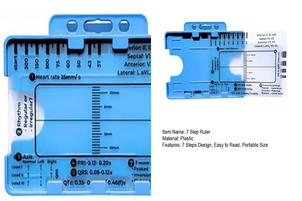 SIM| Ekg 7 Step Ruler Ekg Measuring Tool Transparent Ekg Caliper ...