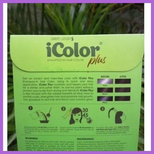 iCOLOR PLUS HAIR DYE CERTIFIED ORGANIC HAIR COLOR 30ML SHAMPOO | Shopee ...