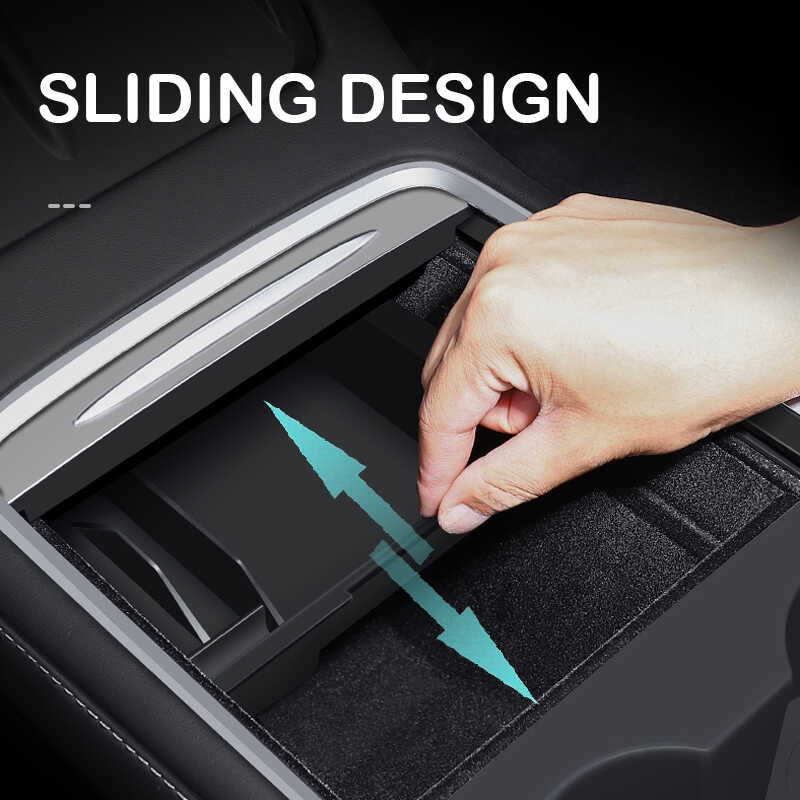 Armrest 3Pcs Hidden Storage Box For Tesla 3 Model Y Center Console ...