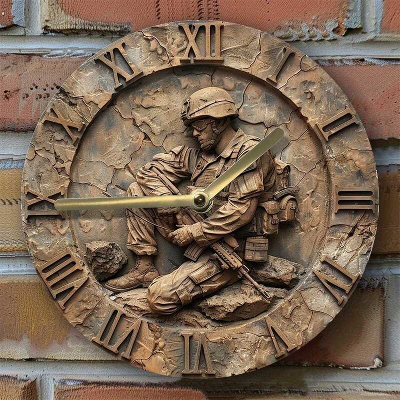 DIY 4 2D Wall Clock Kit With American Soldier Theme, Silent Movement ...
