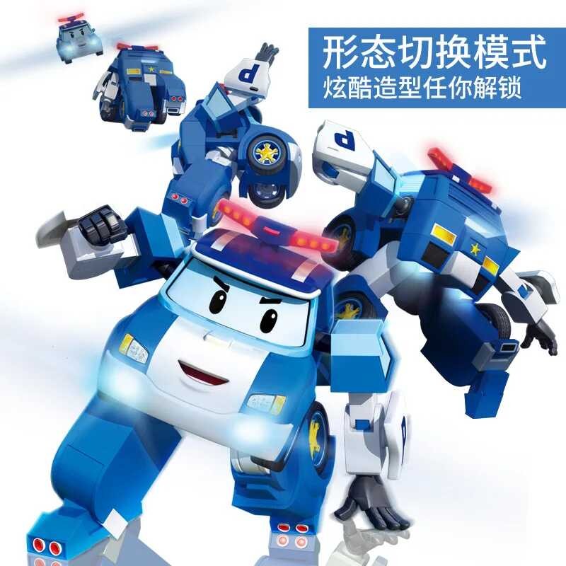 SK 6Pcs/Set Cartoon Robocar Poli Action Figures Transformation Anime ...