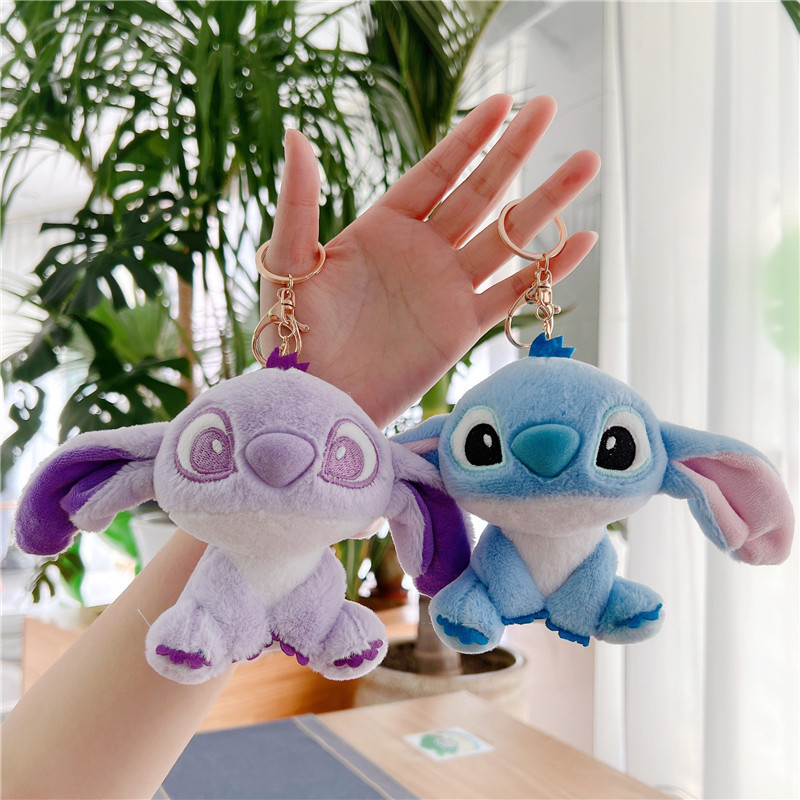 12CM Stitch Plush Keychain Toy Lovely Lilo & Stitch Doll Angel Plushies ...
