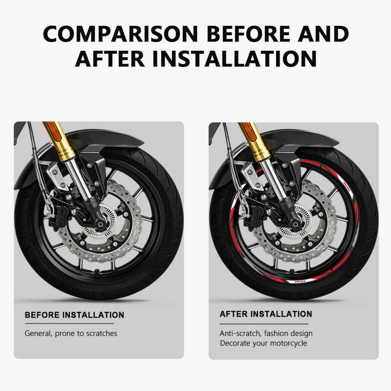 Sticker Motorcycle 13 Inch Rim Tape Waterproof Wheel Decal For Keeway ...