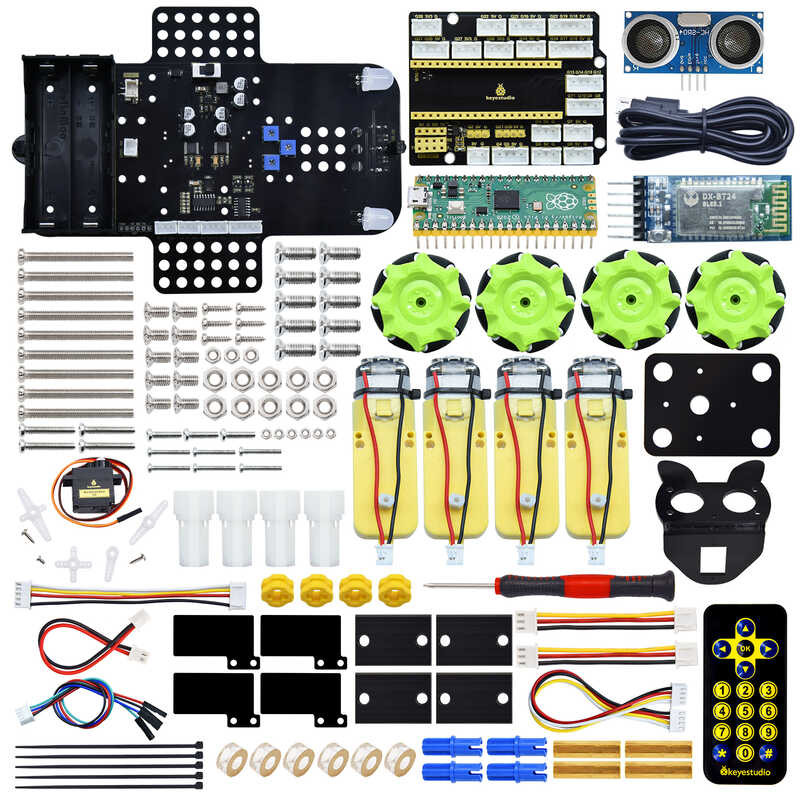 4WD Keyestudio Car Mecanum Kit For Raspberry Pi Pico Robot STEM port ...