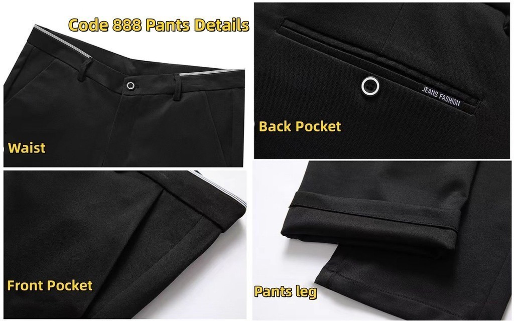 【Ready Stock】 Men's Black Slacks Business Office Formal Stretchable ...