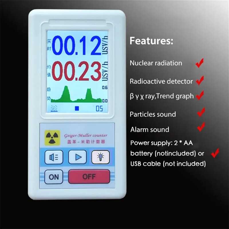 Dosimeter Personal X-Ray Beta Gamma Detector LCD Radioactive Marble ...