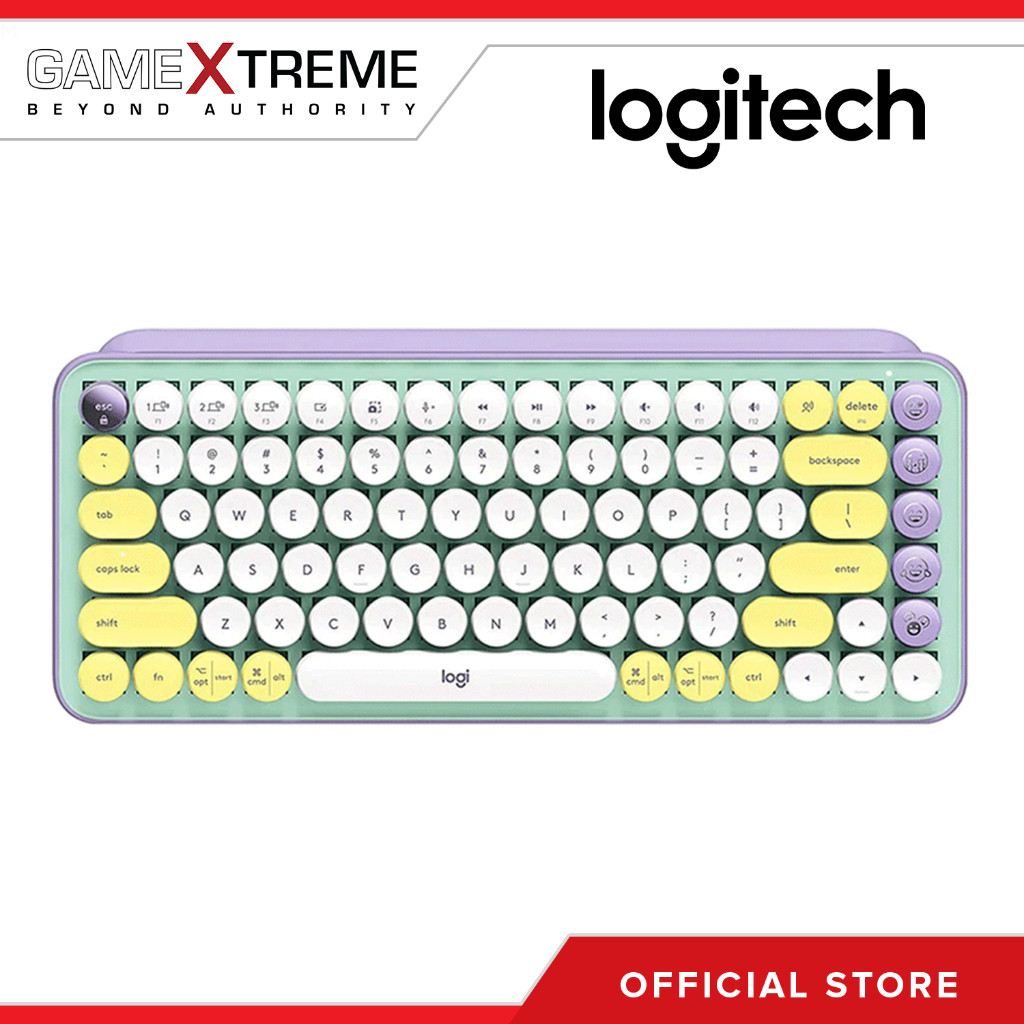 Logitech Pop Keys Wireless Mechanical Keyboard with Customizable Emoji ...