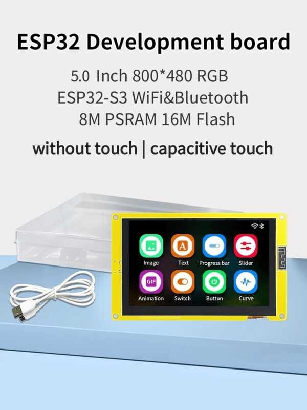 HMI ESP32-S3 " 800*480 Smart Display Screen 8M PSRAM 16M Flash Arduino GL WIFI&Bluetooth 5 .0 ...