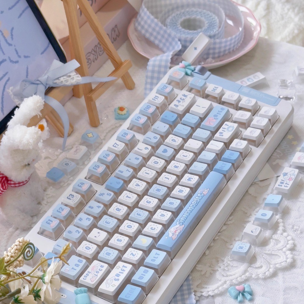 Cinnamoroll Keycap Cherry Profile PBT PC 108+ Keys Four-sided Light ...