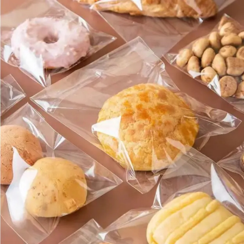 (100pcs)7x7cm,10x10cm,14X14cm Transparent Clear Cookie Bag Packaging ...