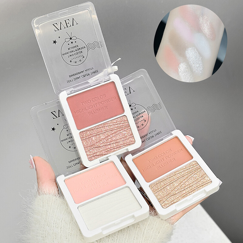 ZEVE Blush Two-Tone Blush Matte Highlight Brightening Contour Natural ...
