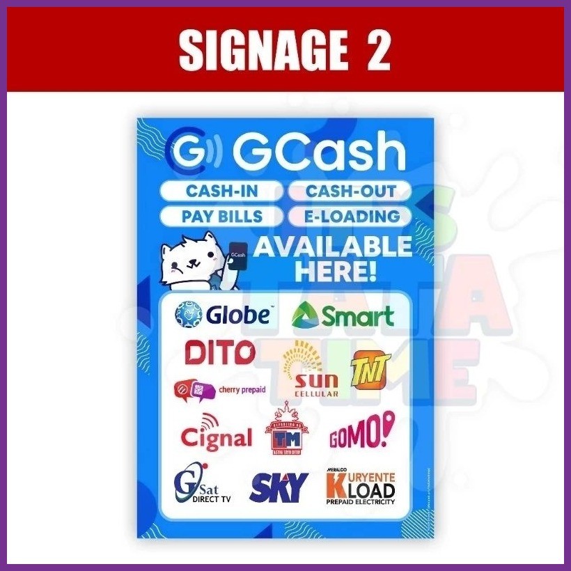 ♈ Gcash Cashin Cashout Pay MAYA Load A4 Signage Laminated | Shopee ...