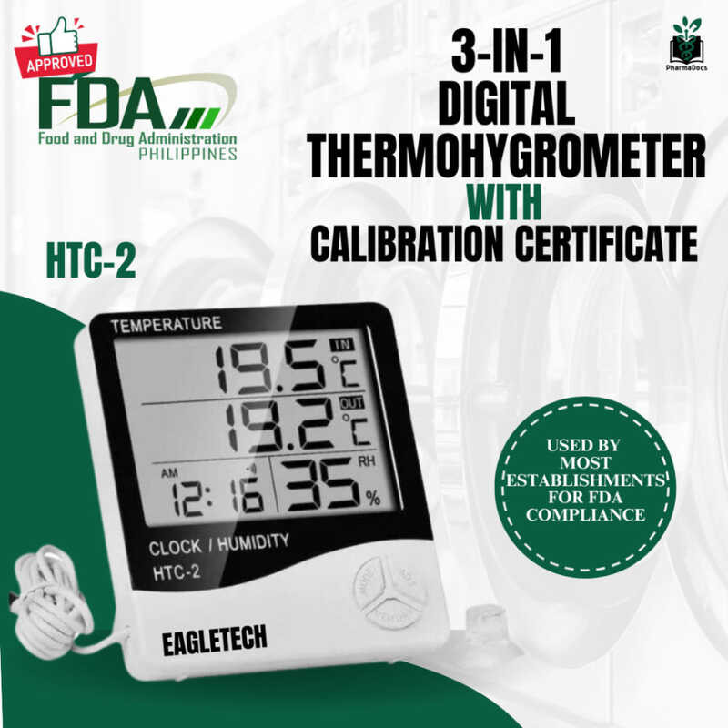3In1 EAGLETECH CALIBRATED Thermometer/Hygrometer With Calibration ...