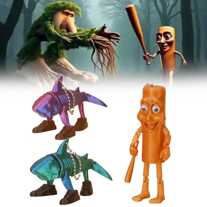 Mythical Shark Wooden Stickman 3d Printed Figurine Collectible Decor ...