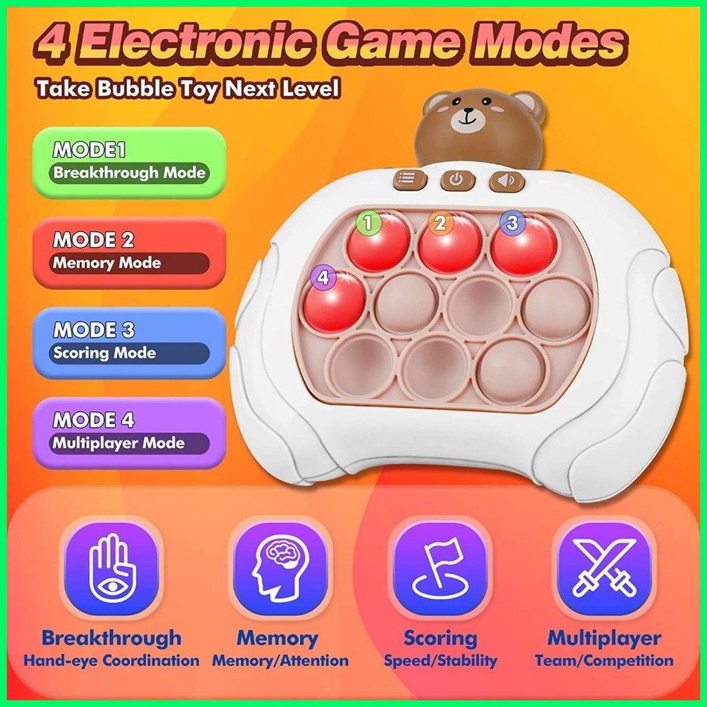 ๑ Push Pop It Game Machine 999 Level with Lights and Sound Quick Push ...