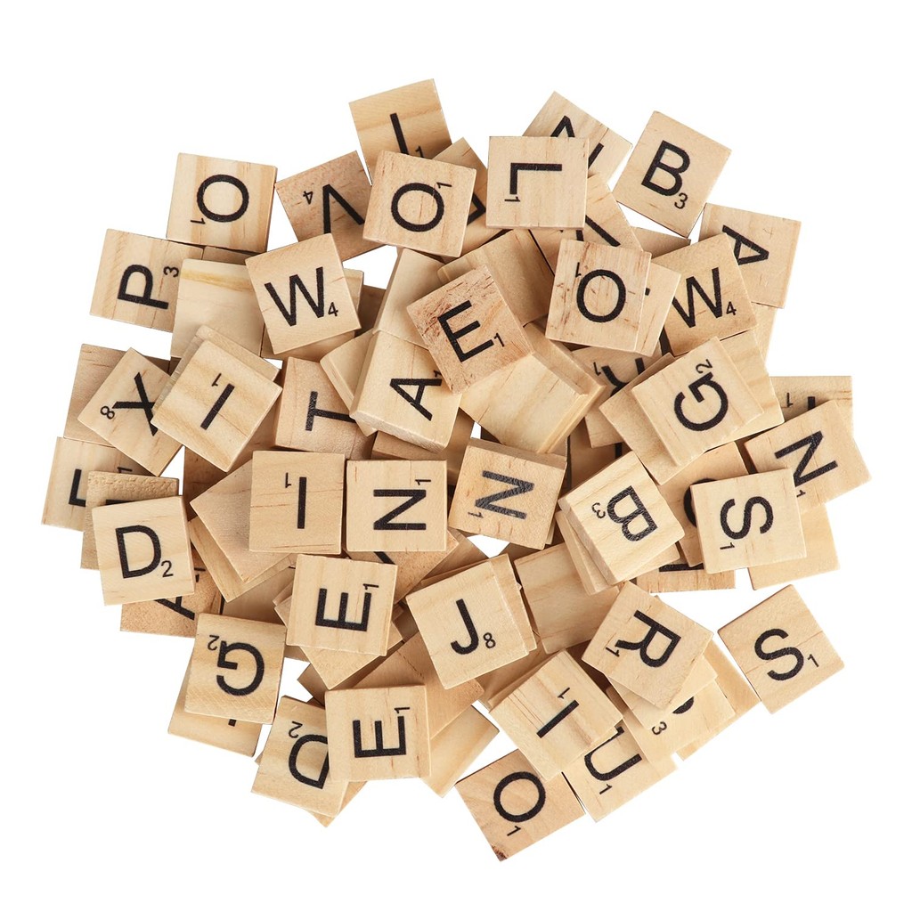 100pcs/Set Capital Letter Lowercase Letter Wooden Alphabet Scrabble ...