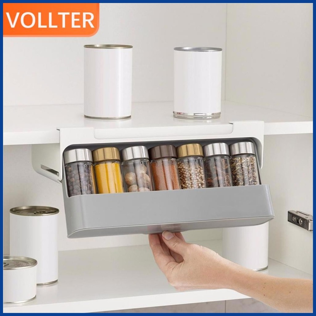Hidden Spice Bottle Storage Rack Easy Access Multifunctional And Space ...