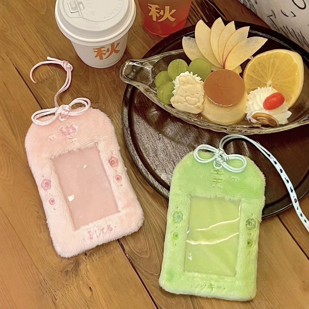 Pink Amulet Cherry Blossom Plush Card Holder Student ID card Bus Card ...