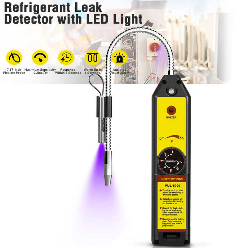 Refrigerant Freon Halogen Leak Detector Air R22 R410A R134A R1234YF ...