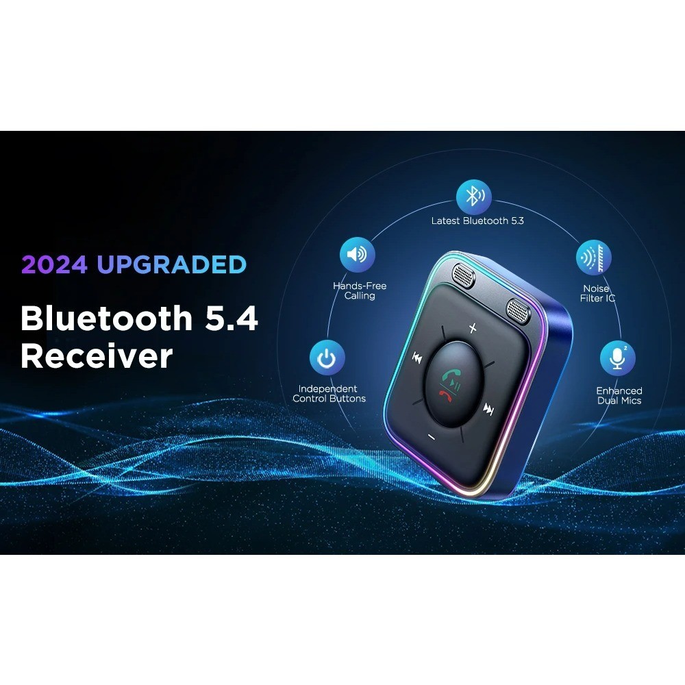Joyroom Bluetooth 5.3 Wireless Receiver Car Adapter Enhanced Dual Mics ...