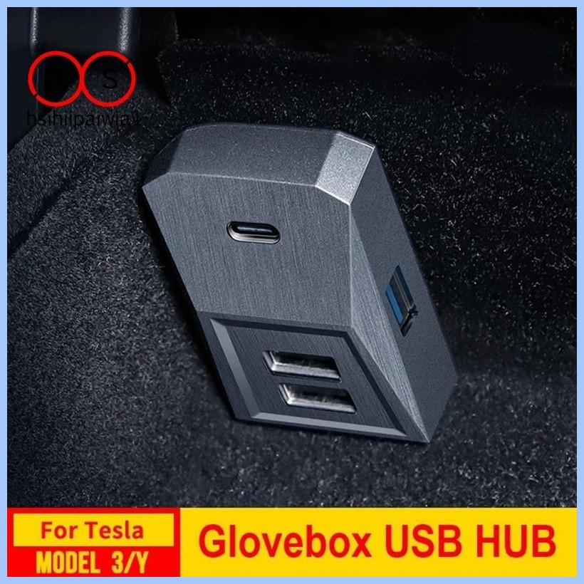 USB Hub for Tesla Model 3 Model Y 2021-2023, 4-In-1 Multi Port Glove ...
