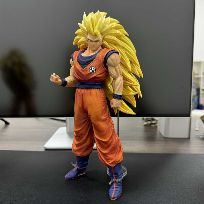 Dragon Anime Ball Z Ssj3 Goku Figure 30Cm Pvc Er Saiyan Statue 3 Gokou ...
