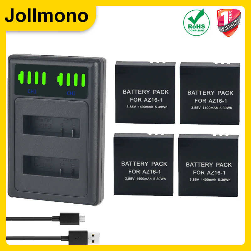 86B 1400Mah Az16-1 2 Az16-2 Replacement Battery Xiaomi 4K 4K+ Yi Lite ...