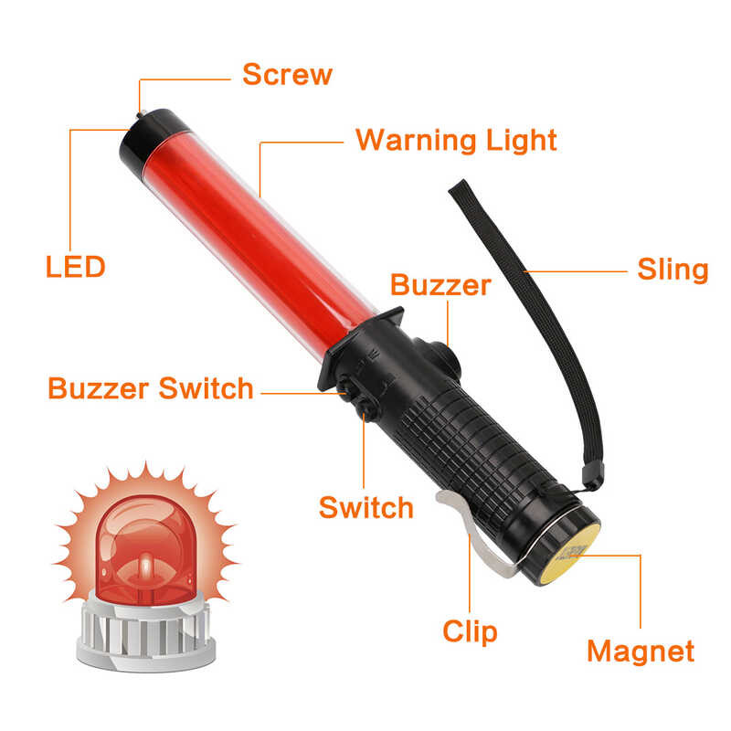 Traffic 3-Mode Adjustable Light 10 LED bulbs Road Safety Control ...