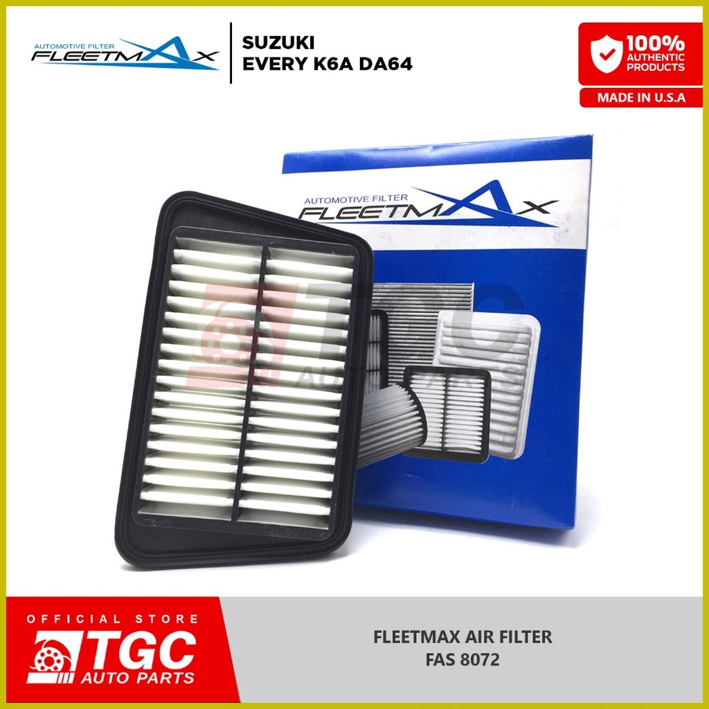 ♟ Fleetmax Air Filter / Air Cleaner SUZUKI EVERY K6A DA64 FAS8072 1PC ...