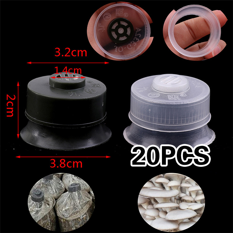 20Pcs Mushroom Spawn Grow Bag Cap Lock Ring Seal Ring For Plastic ...