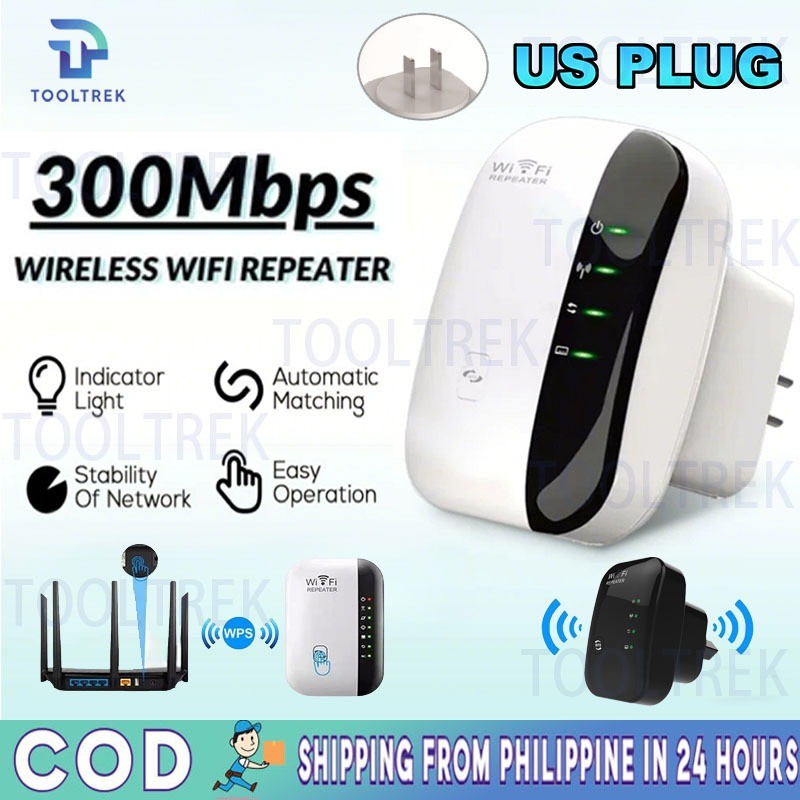 WiFi Repeater 300Mbps Super Fast Speed Network Signal Extender Booster ...