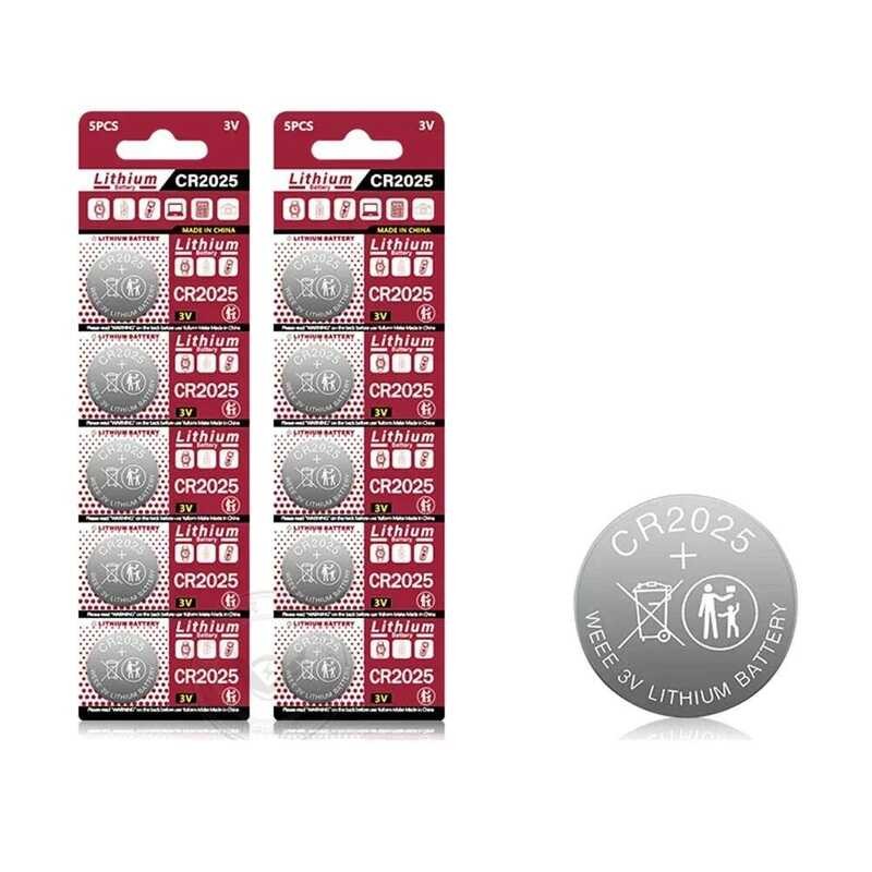 10-100Pcs 97 150Mah 3V Cr2025 Battery CR 2025 Lithium Battery Dl2025 ...