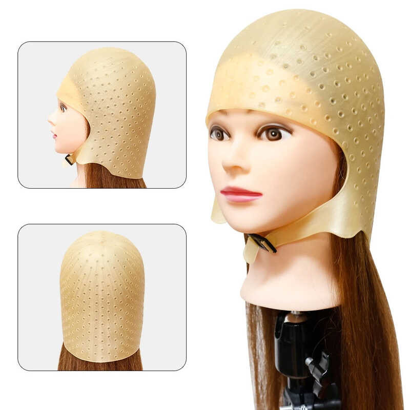 New Barber Hair Coloring Cap Silicone Hair Highlights Cap With Needle ...