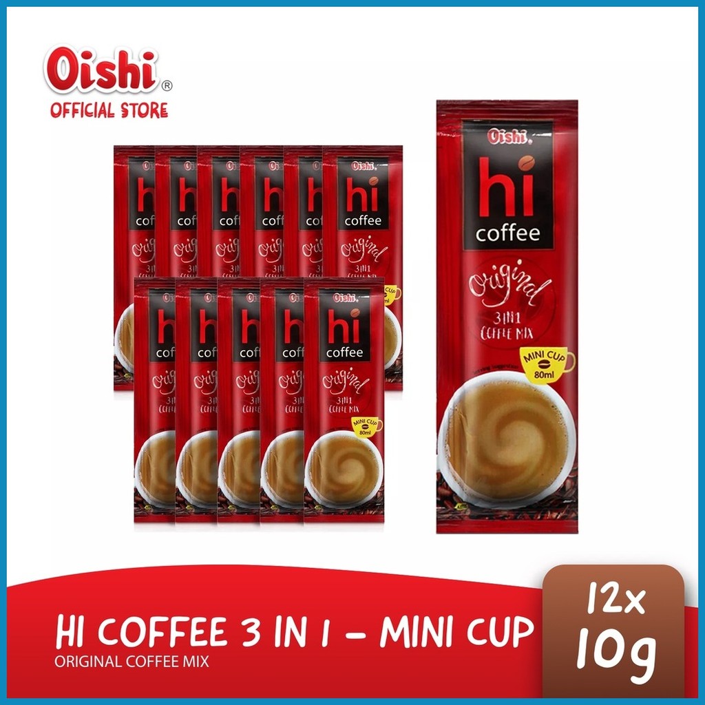 Oishi HI-Coffee Original 3-in-1 Coffee Mix-Mini Cup 10G x12 | Shopee ...