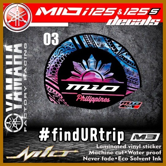 MIO i 125/ i 125S FIND UR TRIP FRONT DECALS findURtrip STICKER FOR ...