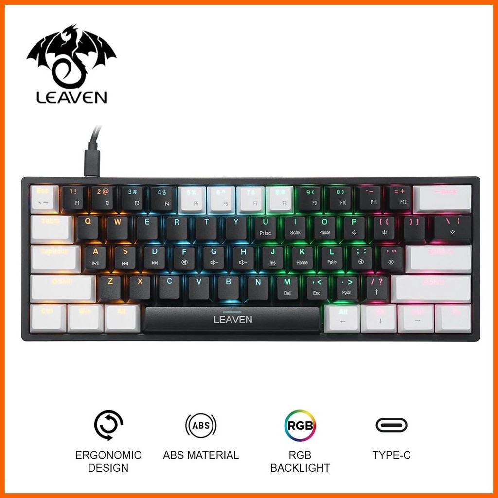 Leaven K620 Mechanical Keyboard 61 Keys Hot-swappable RGB Backlit ...