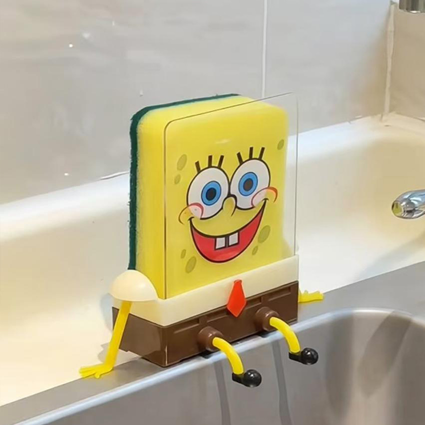 SpongeBob SquarePants Dishwashing Brush Sponge Drainage Rack Dishware ...