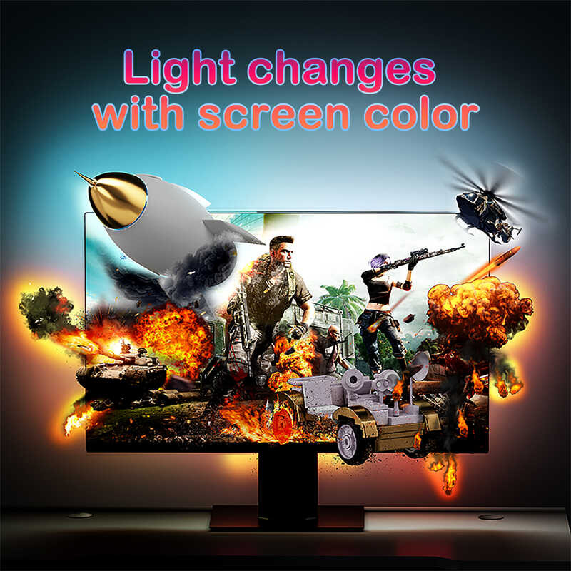 LED Smart Computer Monitor Backlight Sync Strip RGB Light Bar Screen ...
