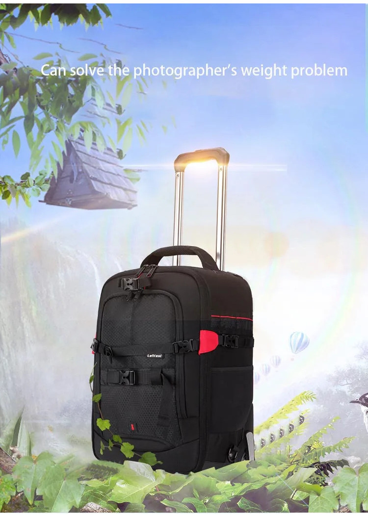 Trolley camera bag Professional camera trolley suitcase Bag Video Photo ...