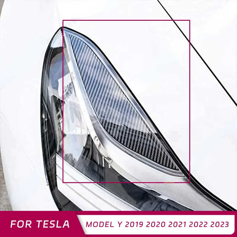 ABS 2 ☆ Evil Eyebrows Car Headlight Eyelids Lids For Tesla Model Y 2019 ...