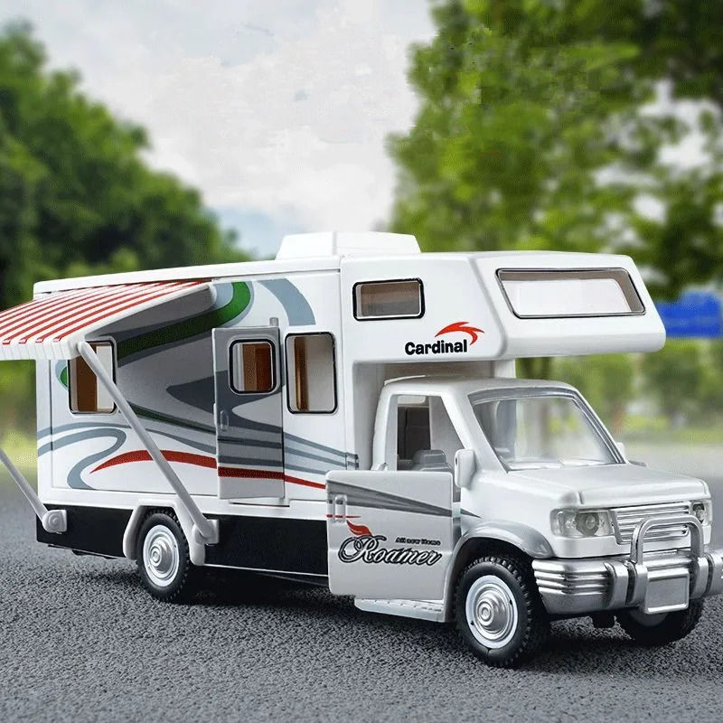 Alloy 1:28 RV Caravan Diecast Metal Camper Van Motorhome Touring Car ...