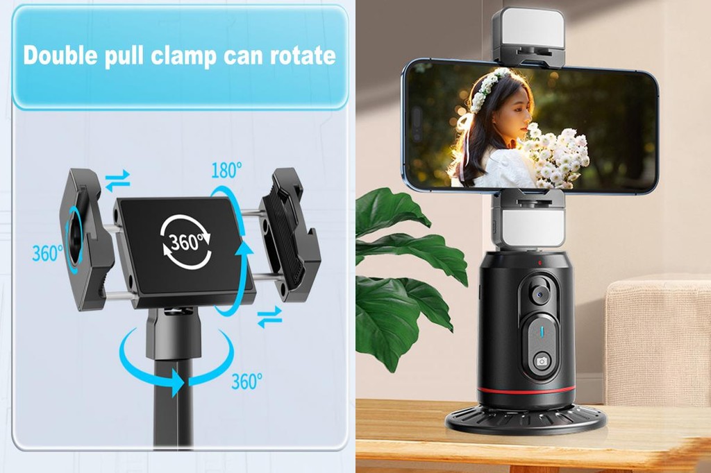 Auto Tracking Phone Holder Selfie Stick with Remote Control Selfie ...