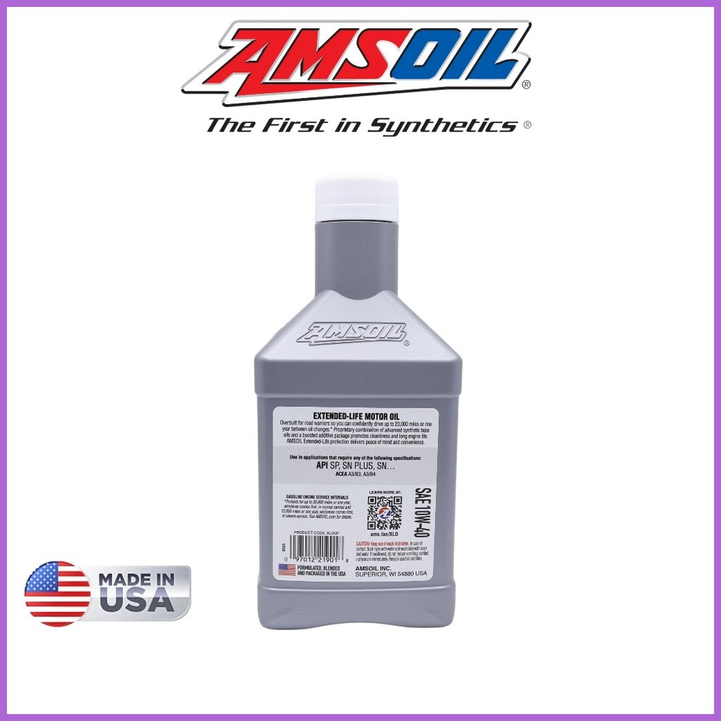 AMSOIL 10W40 XL Series Engine Oil Fully Synthetic (1 Quart) | Shopee ...
