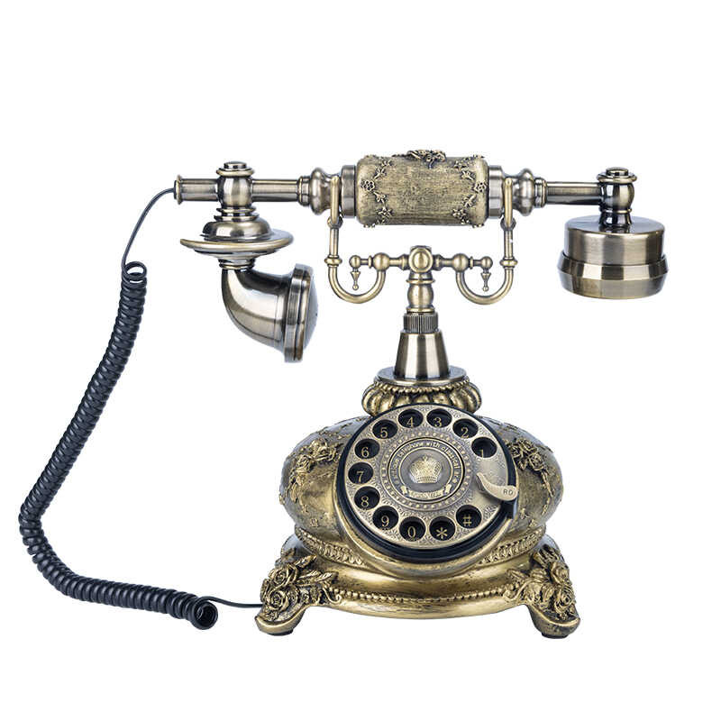 plug-in retro old-fashioned nical rotary dial telephone, home nostalgic ...