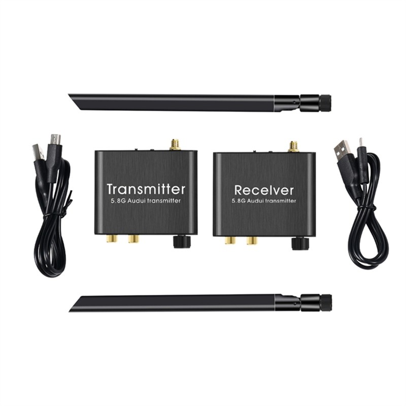 50M 5.8G Wireless Audio Sender Transmitter and Receiver 2.4G Wireless ...