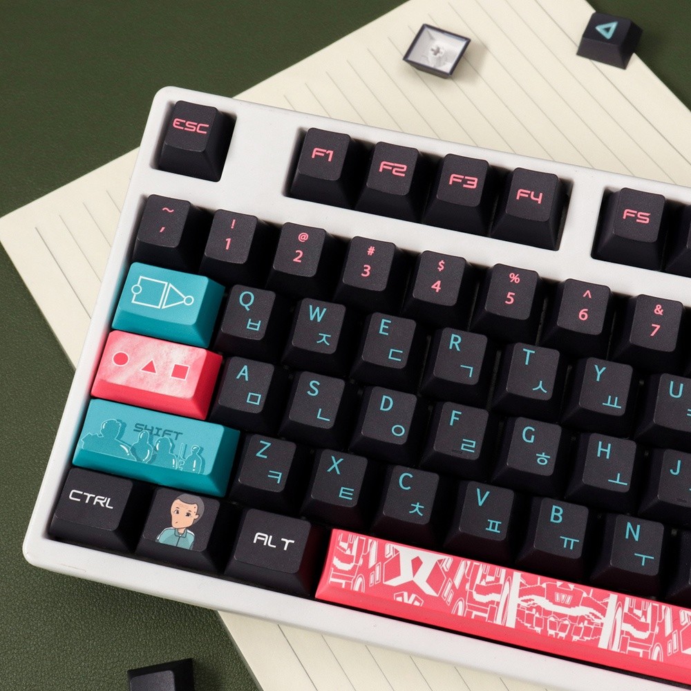 in stock ️Korean 129 Keys Squid Game Keycaps Dye Sublimation PBT Cherry ...