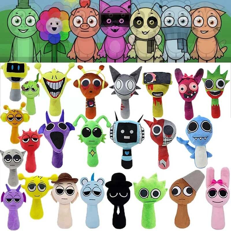 0A Balak Game Sprunki Plush Toys Oren Raddy Vineria Fun Bot Mr Sun ...
