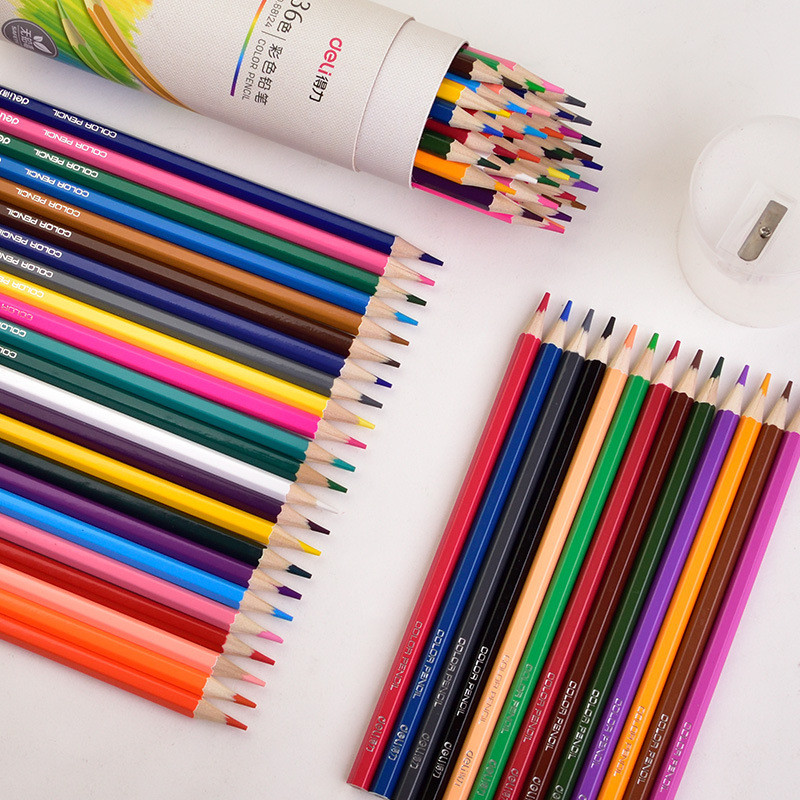 Deli Colored Pencil Oily Colored Lead Painting Drawing Color Pencil ...