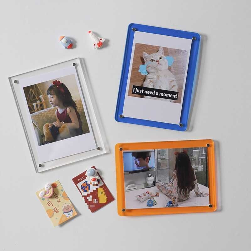 Acrylic Polaroid Photo Frame Magnetic Tourist Photo Wall Card Display ...