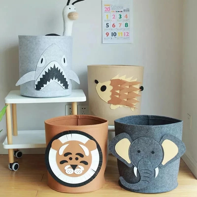 35*35CM Toy Storage Box Felt Storage Bucket Animal Shape Storage Box ...